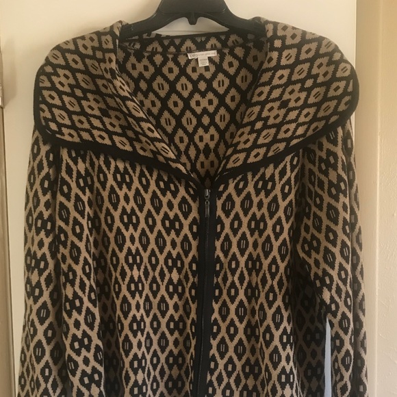 Cato | Jackets & Coats | Catos Front Zipper Sweater Jacket Camel Black ...